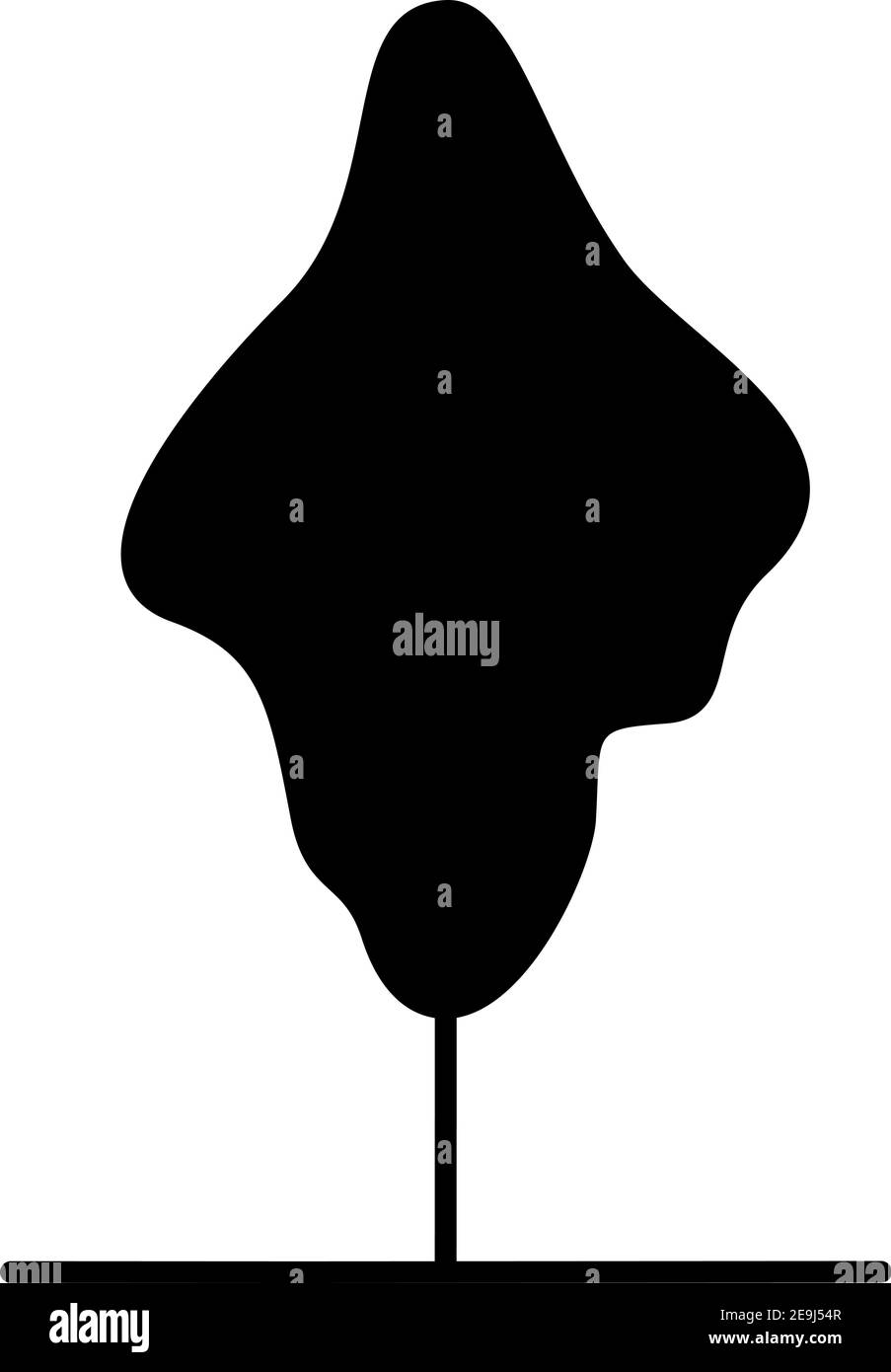 Minimalistic black bold tree, illustration, vector on white background ...