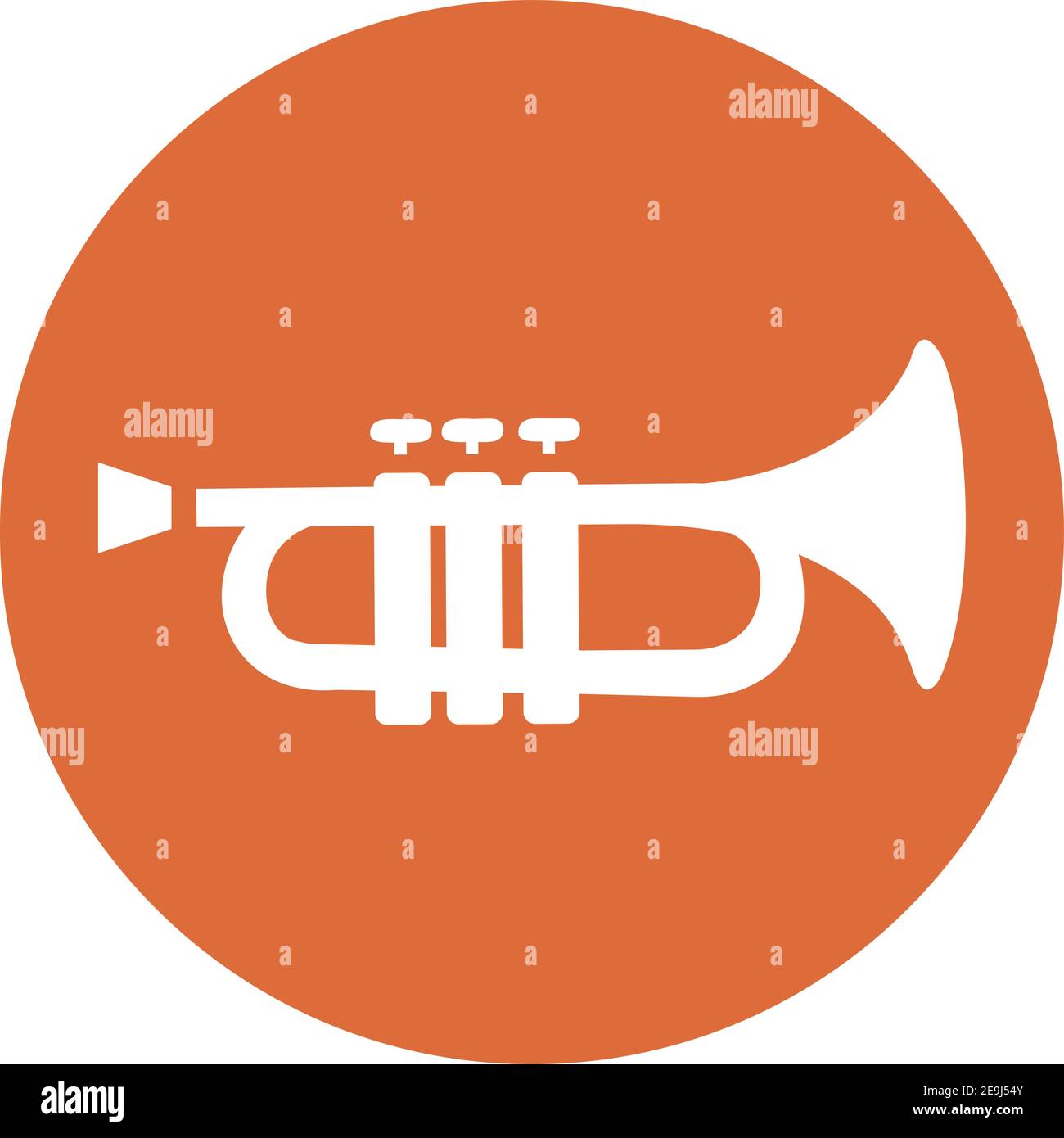 White trumpet, illustration, vector on white background Stock Vector ...