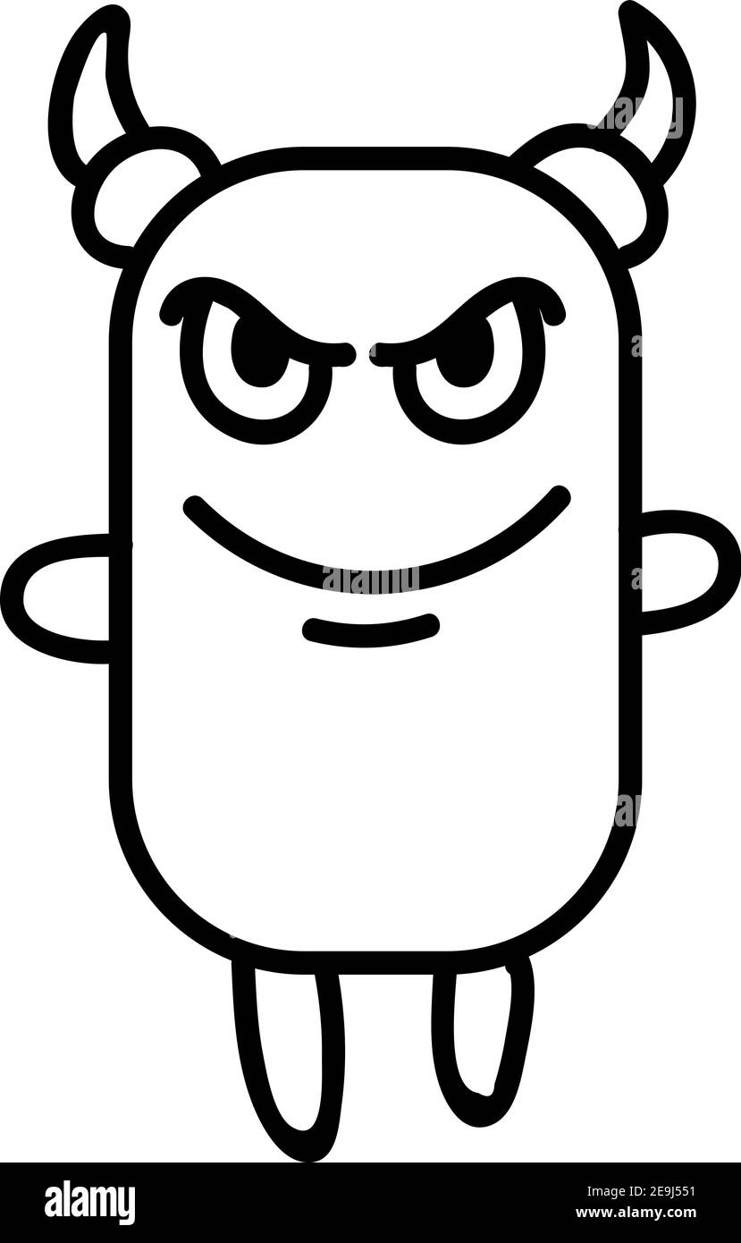 Angry little monster, illustration, vector on white background Stock ...