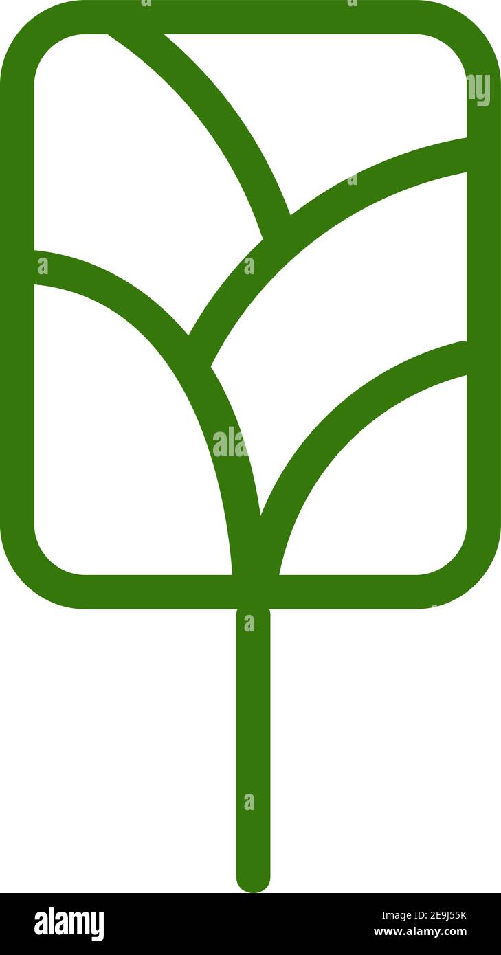 Square green tree, illustration, vector on white background Stock ...