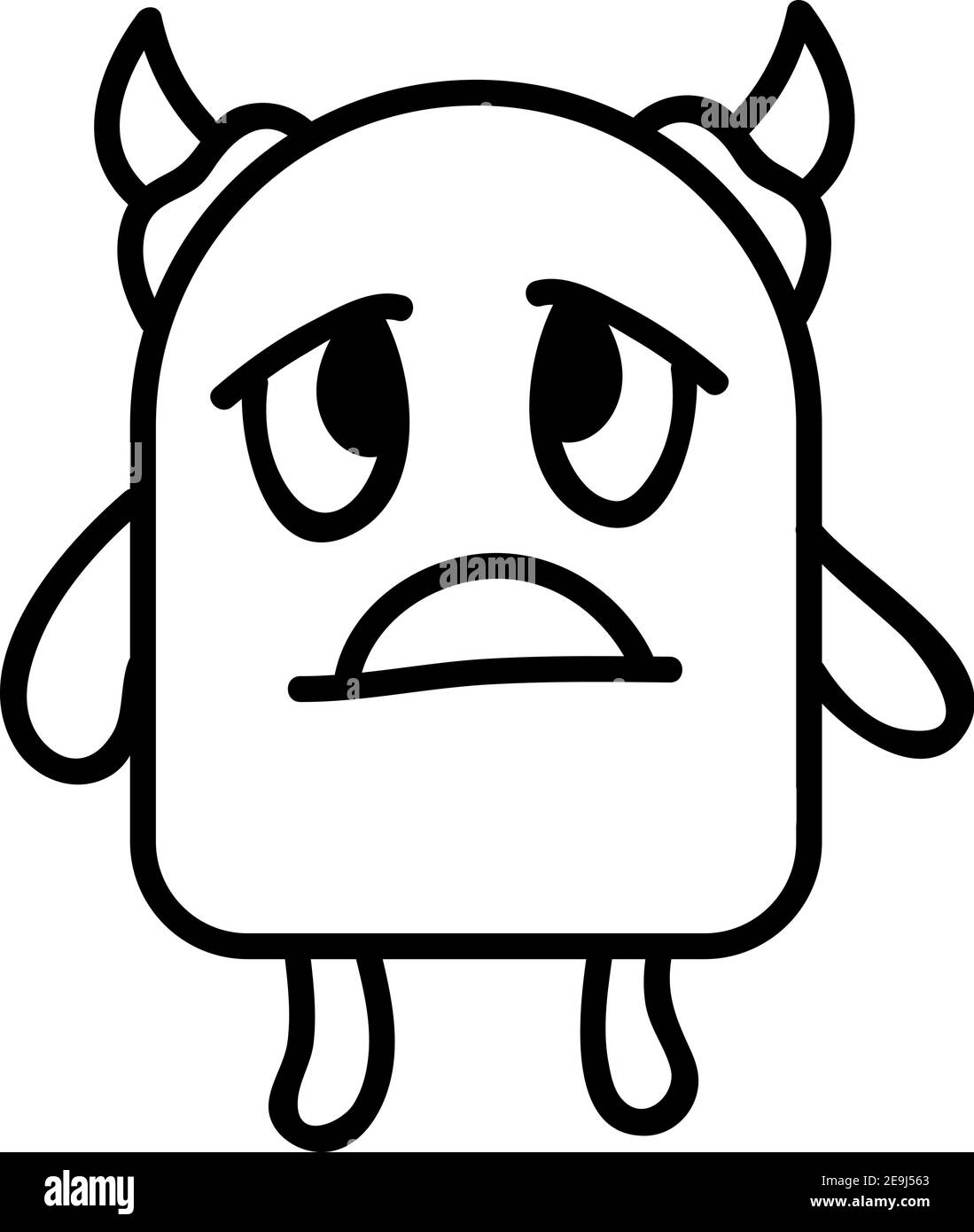 Disappointed monster, illustration, vector on white background Stock ...