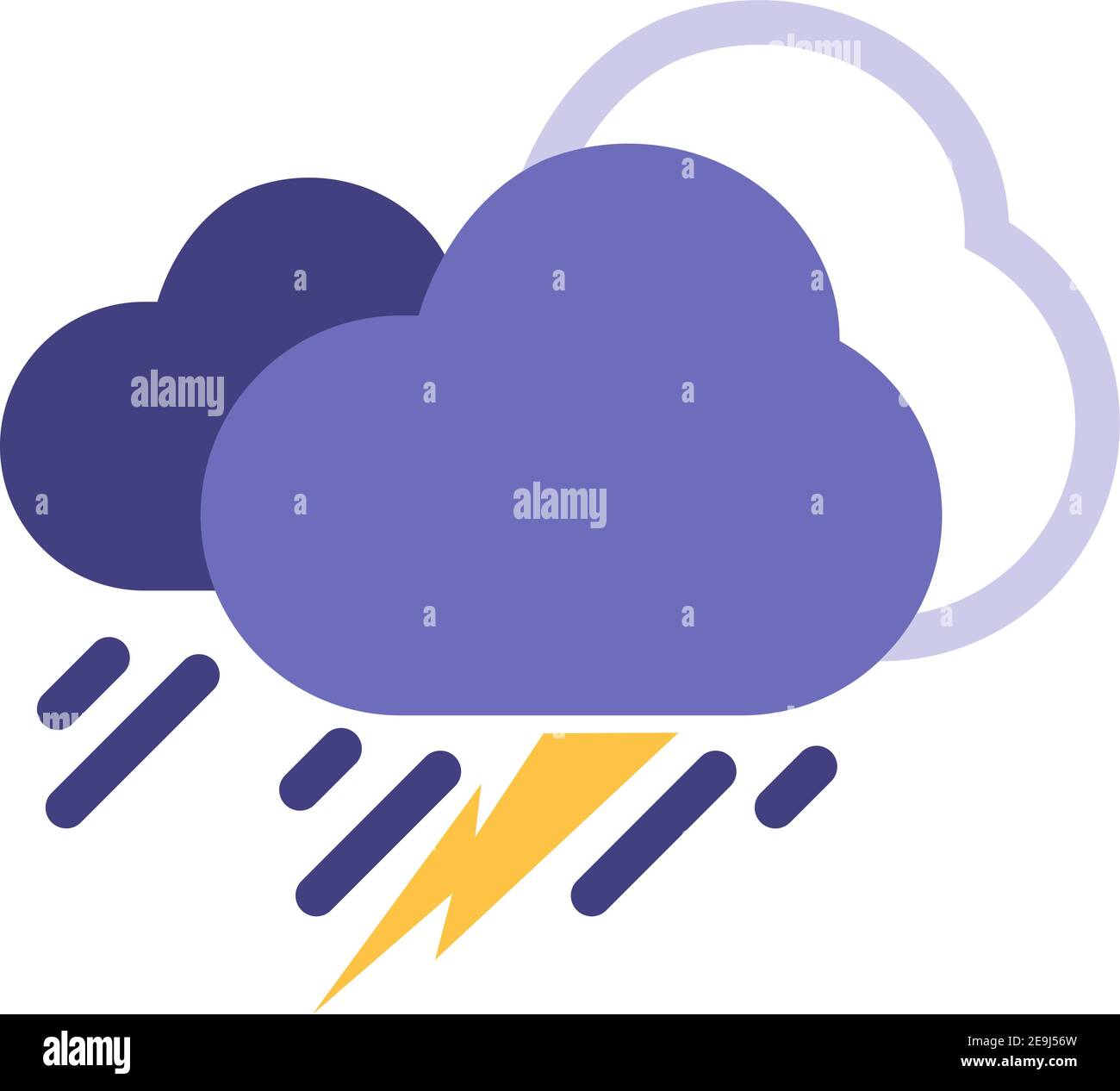Thunder clouds, illustration, vector on white background Stock Vector ...