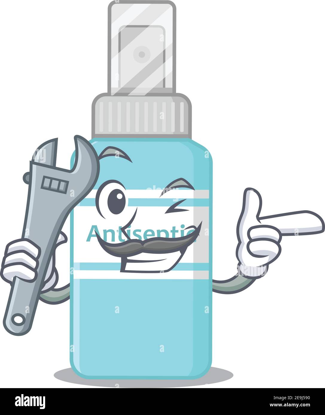 A caricature design concept of antiseptic working as a mechanic. Vector ...