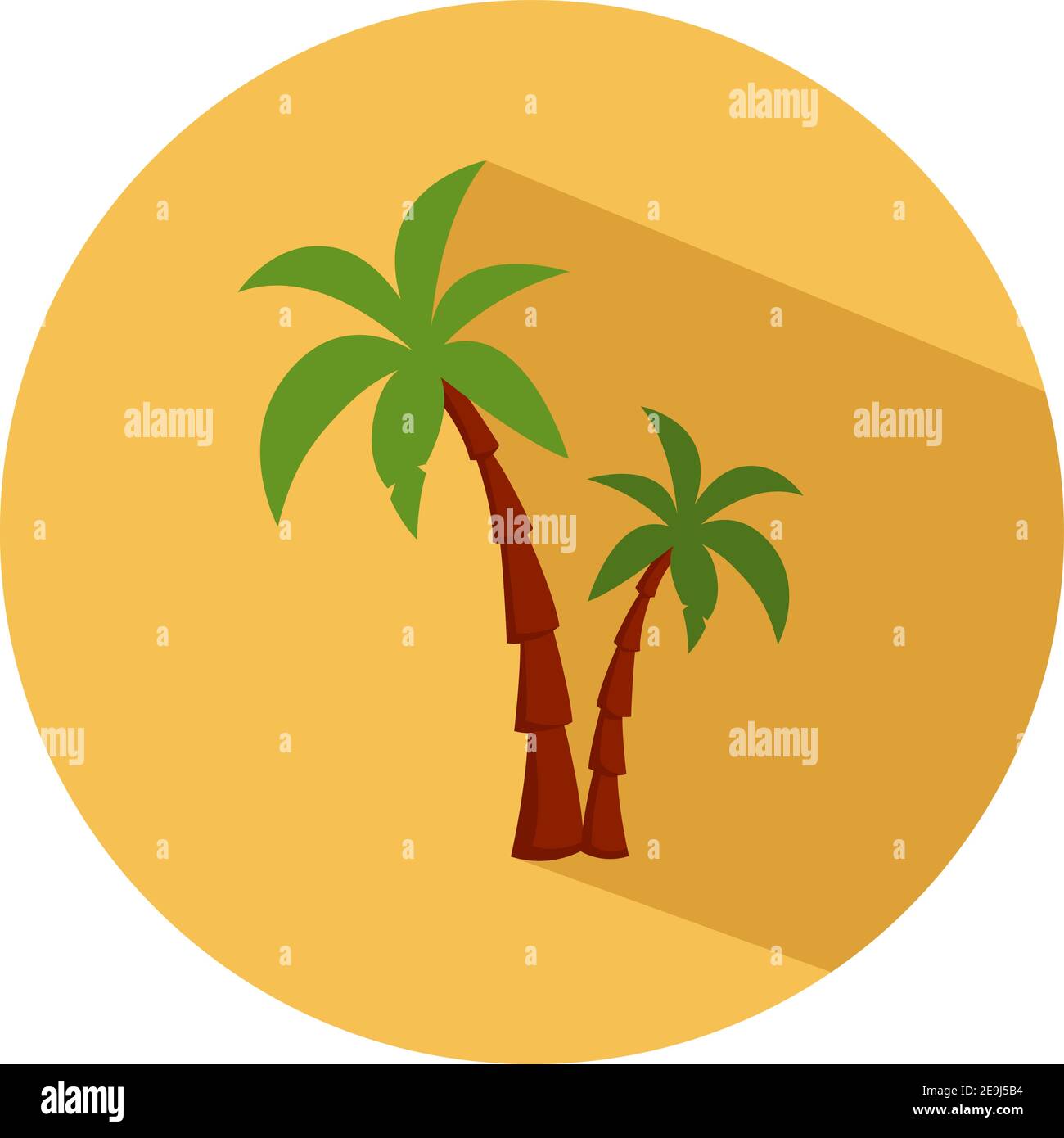 Two plam trees, illustration, vector on white background Stock Vector ...