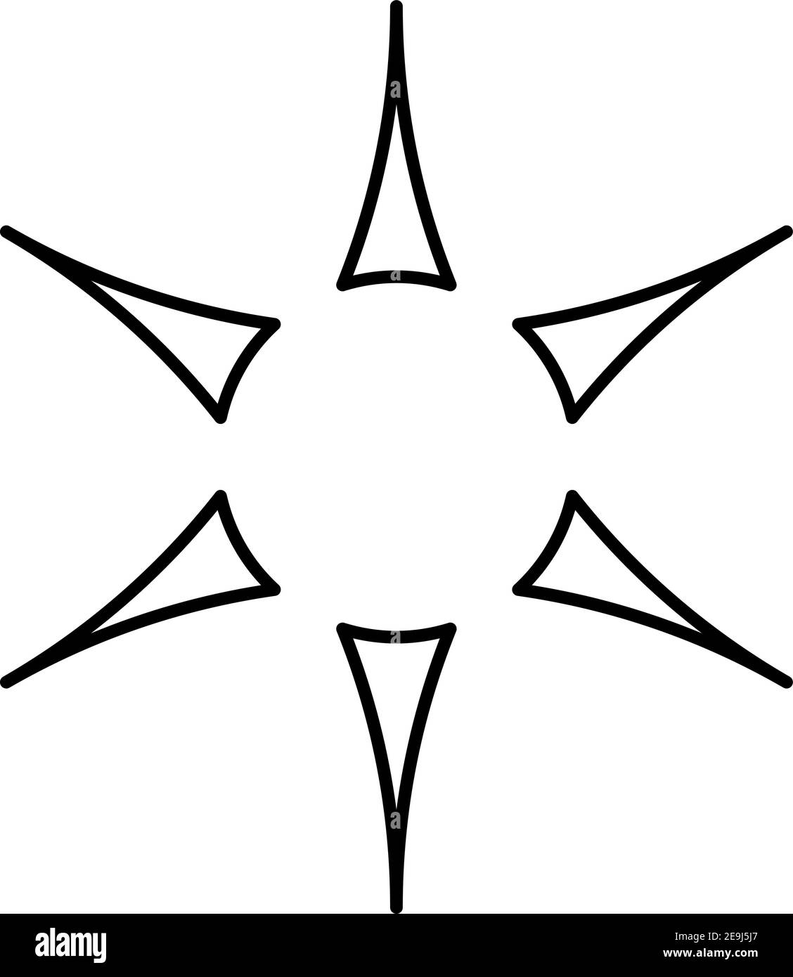 Sun minimal design, illustration, vector on white background Stock ...