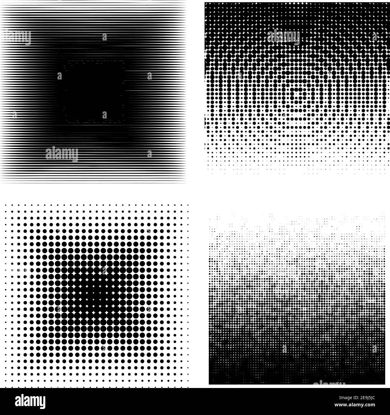 Vector collection of ink monochrome halftone squares shapes Stock ...
