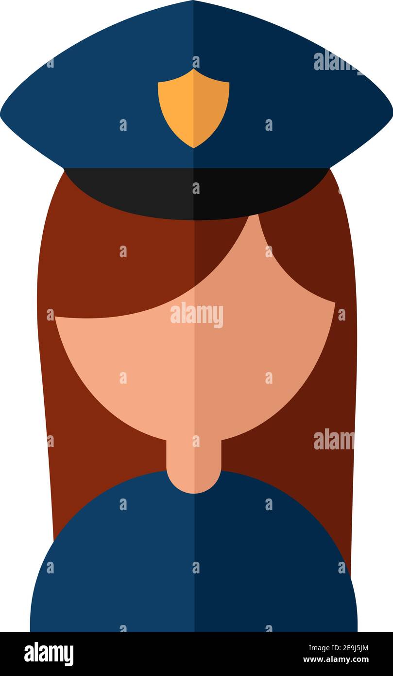 Police woman, illustration, vector on white background Stock Vector ...