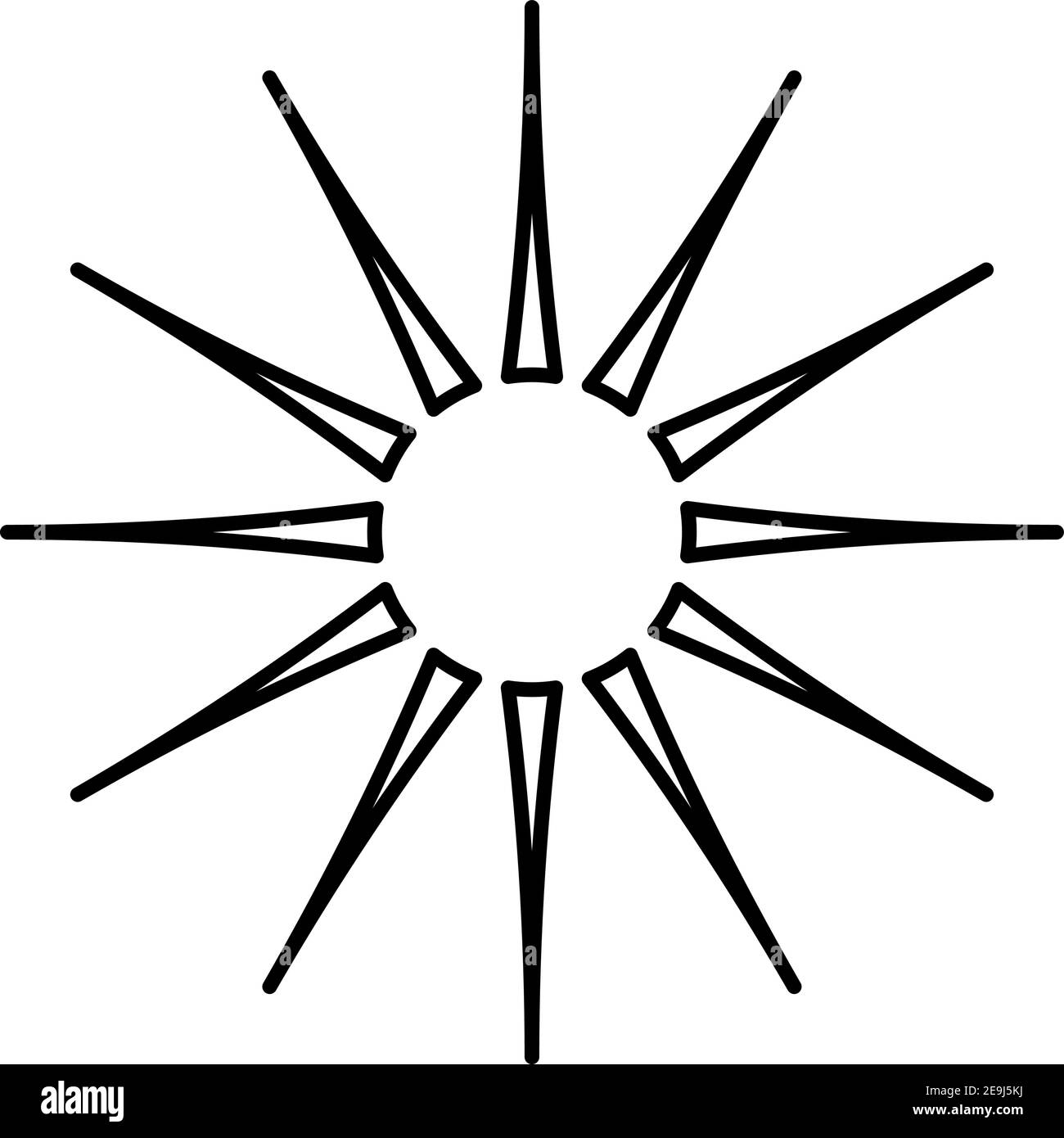 Sun with sun rays, illustration, vector on white background Stock ...