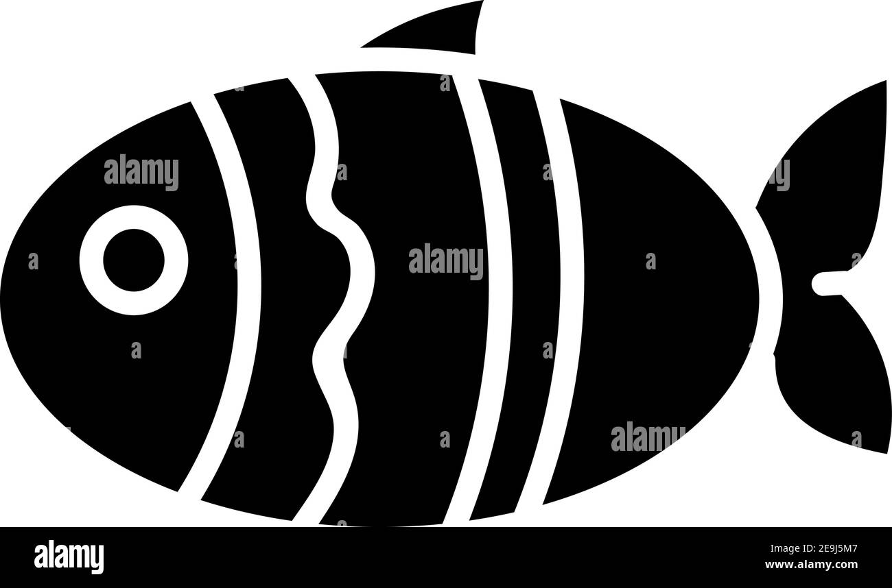 Fish with stripes, illustration, vector on white background Stock ...