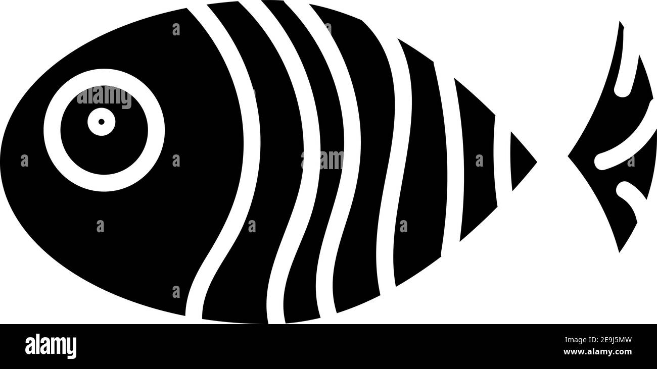 Black fish with full lines, illustration, vector on white background ...
