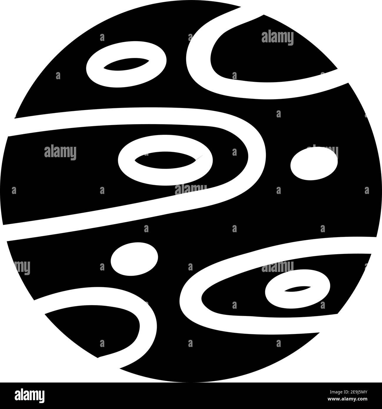 Black Alien planet, illustration, vector on white background Stock ...