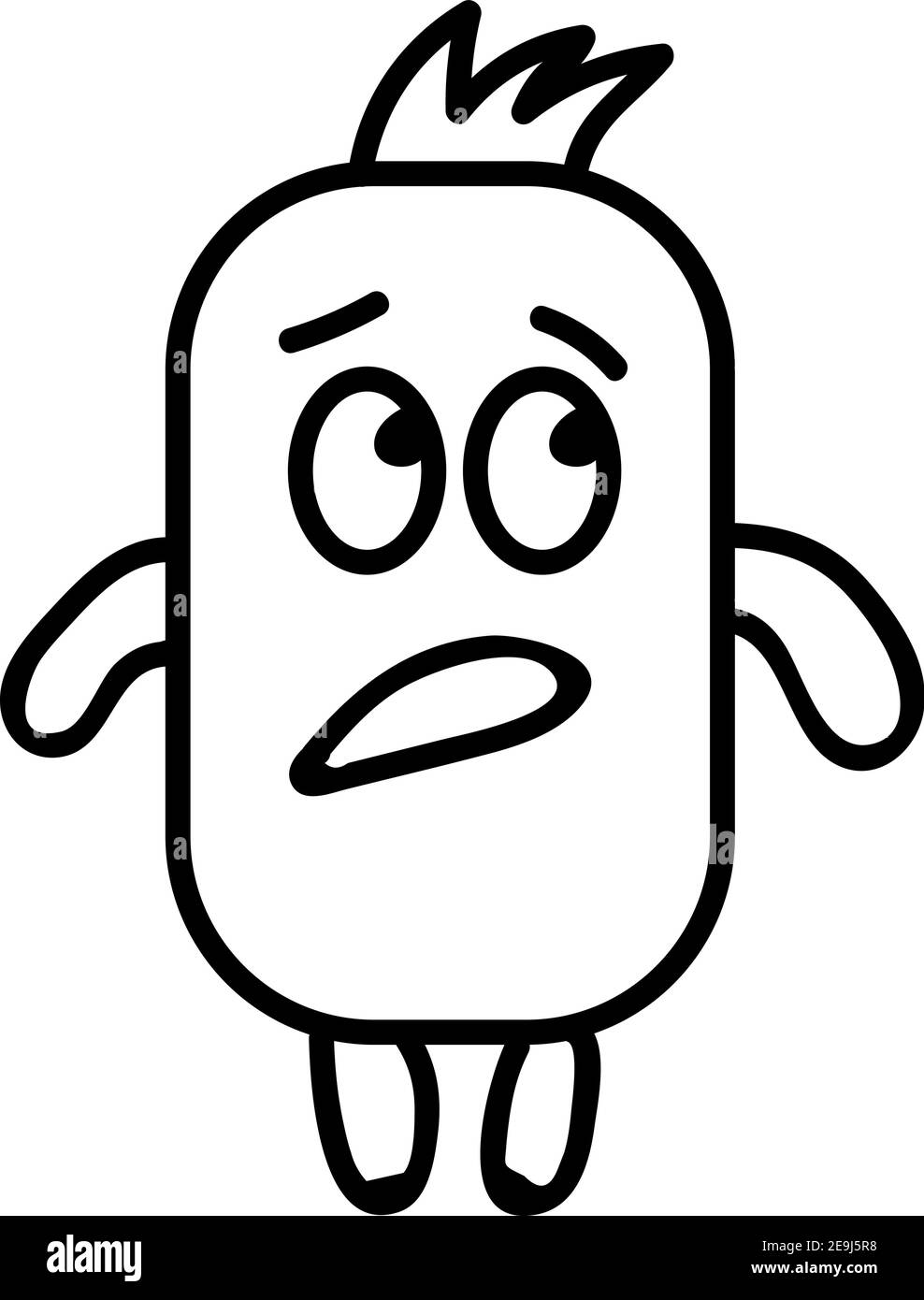 Scared little monster, illustration, vector on white background Stock ...