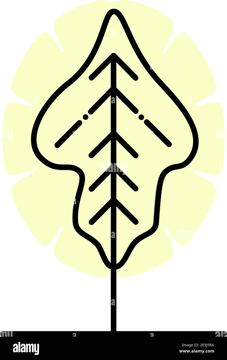 Yellow tree, illustration, vector on white background Stock Vector ...