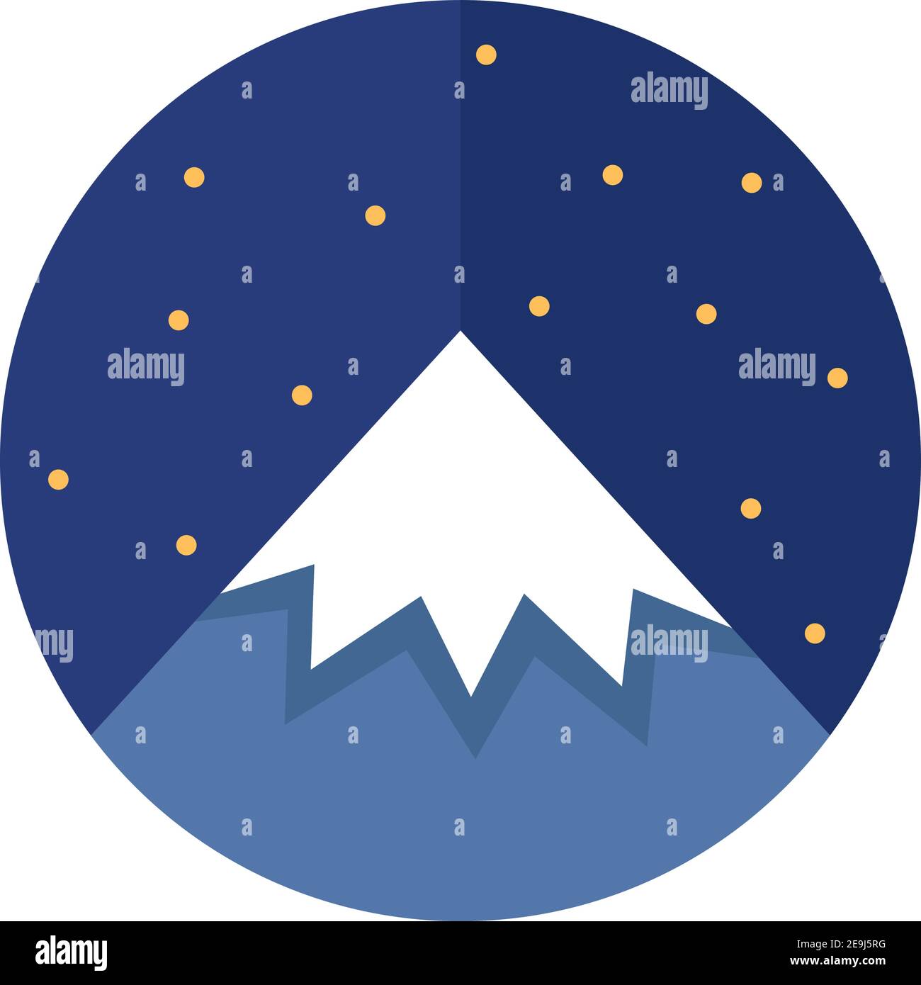 Snowy mountain landscape night Stock Vector Images - Alamy