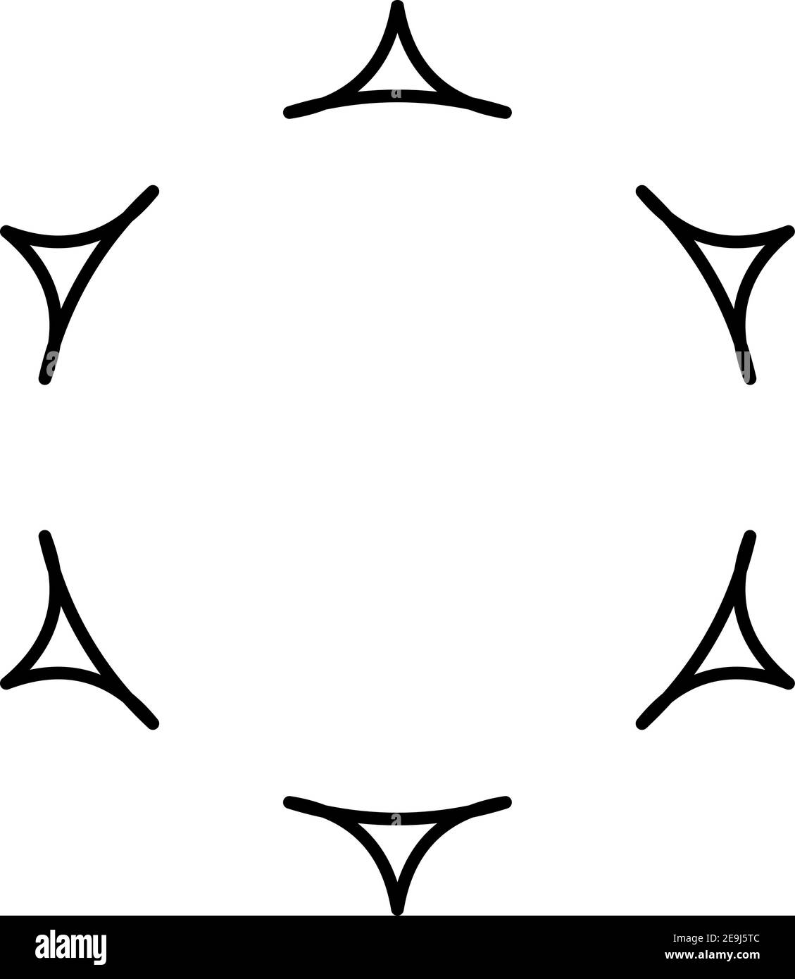 Six small sun rays, illustration, vector on white background Stock ...