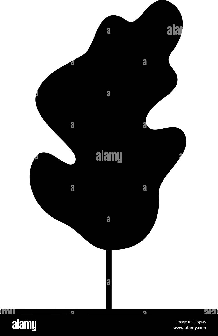 Black filed tree, illustration, vector on white background Stock Vector ...