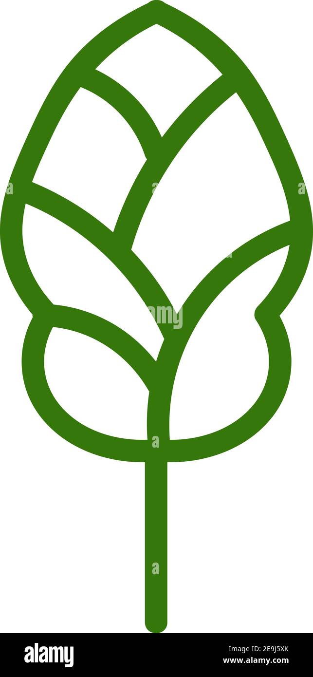 Minimal oval green tree, illustration, vector on white background Stock ...