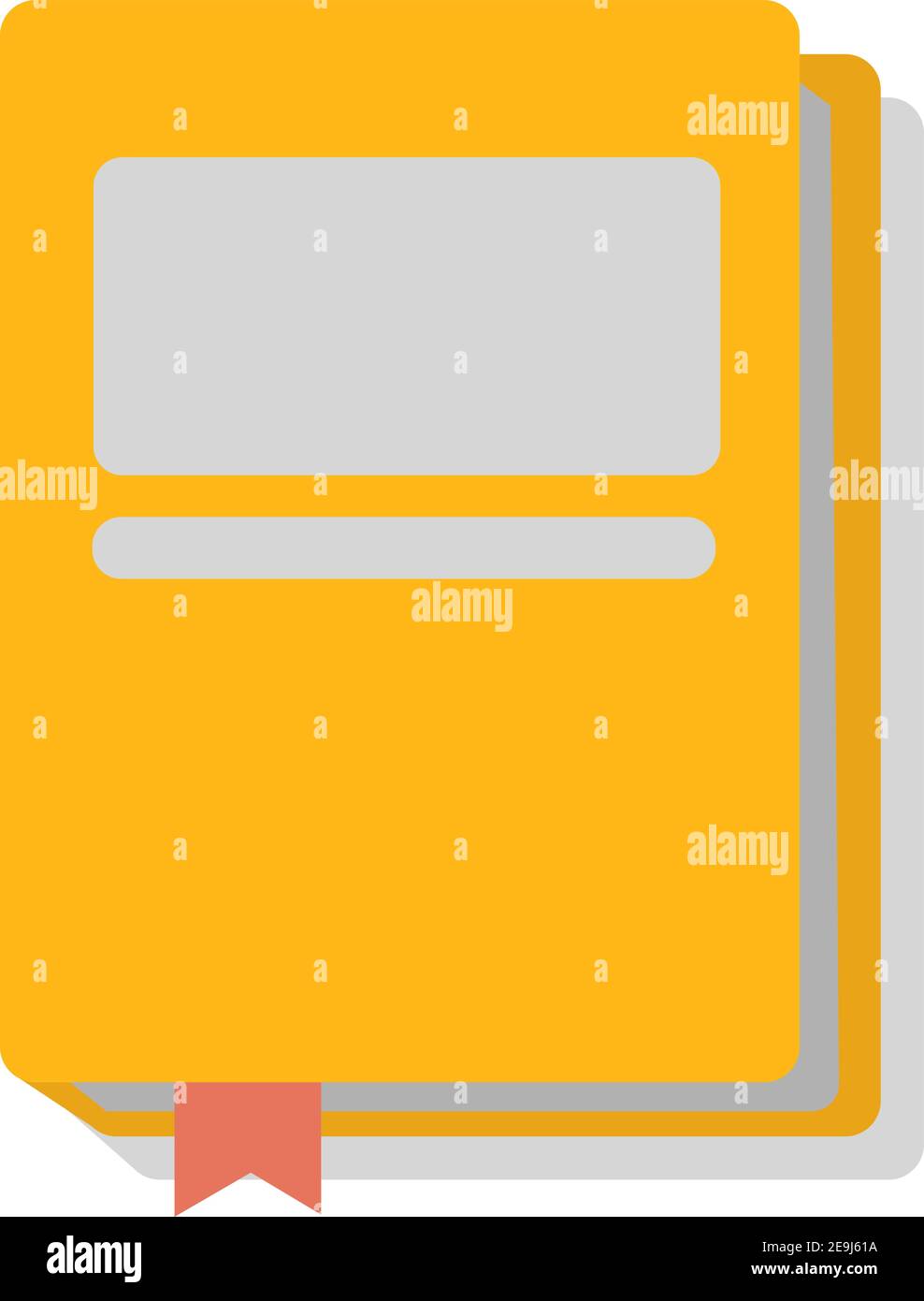 Yellow school book, illustration, vector on white background Stock ...