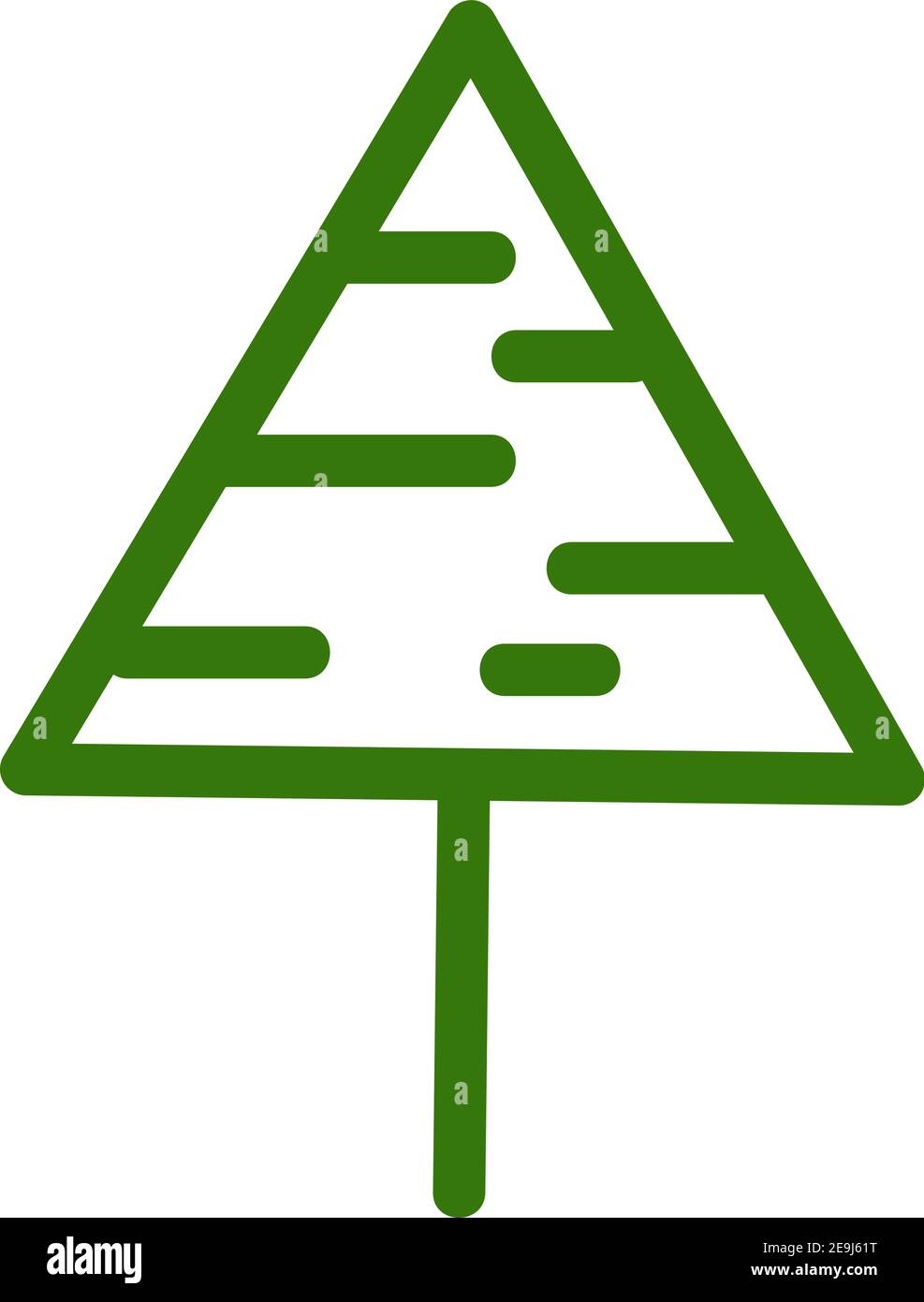 Minimalistic green triangle tree, illustration, vector on white ...