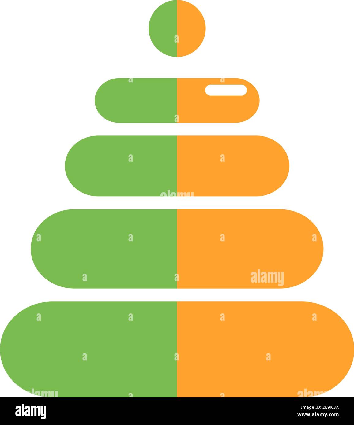 Green and orange toy, illustration, vector on white background Stock ...