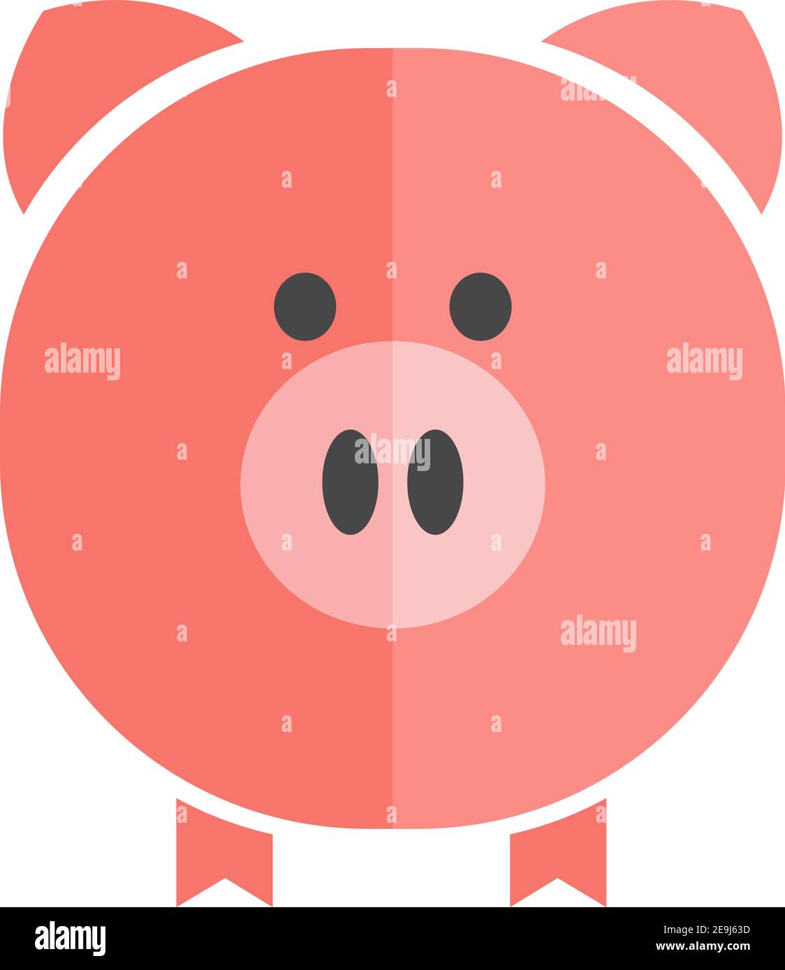 Pink pig, illustration, vector on white background Stock Vector Image ...
