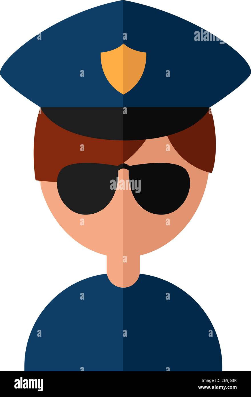 Police officer, illustration, vector on white background Stock Vector ...