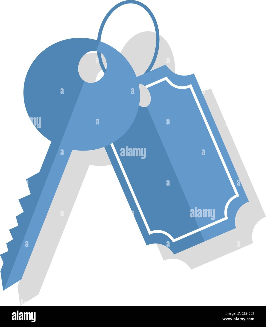 Key with a keychain, illustration, vector on white background Stock ...