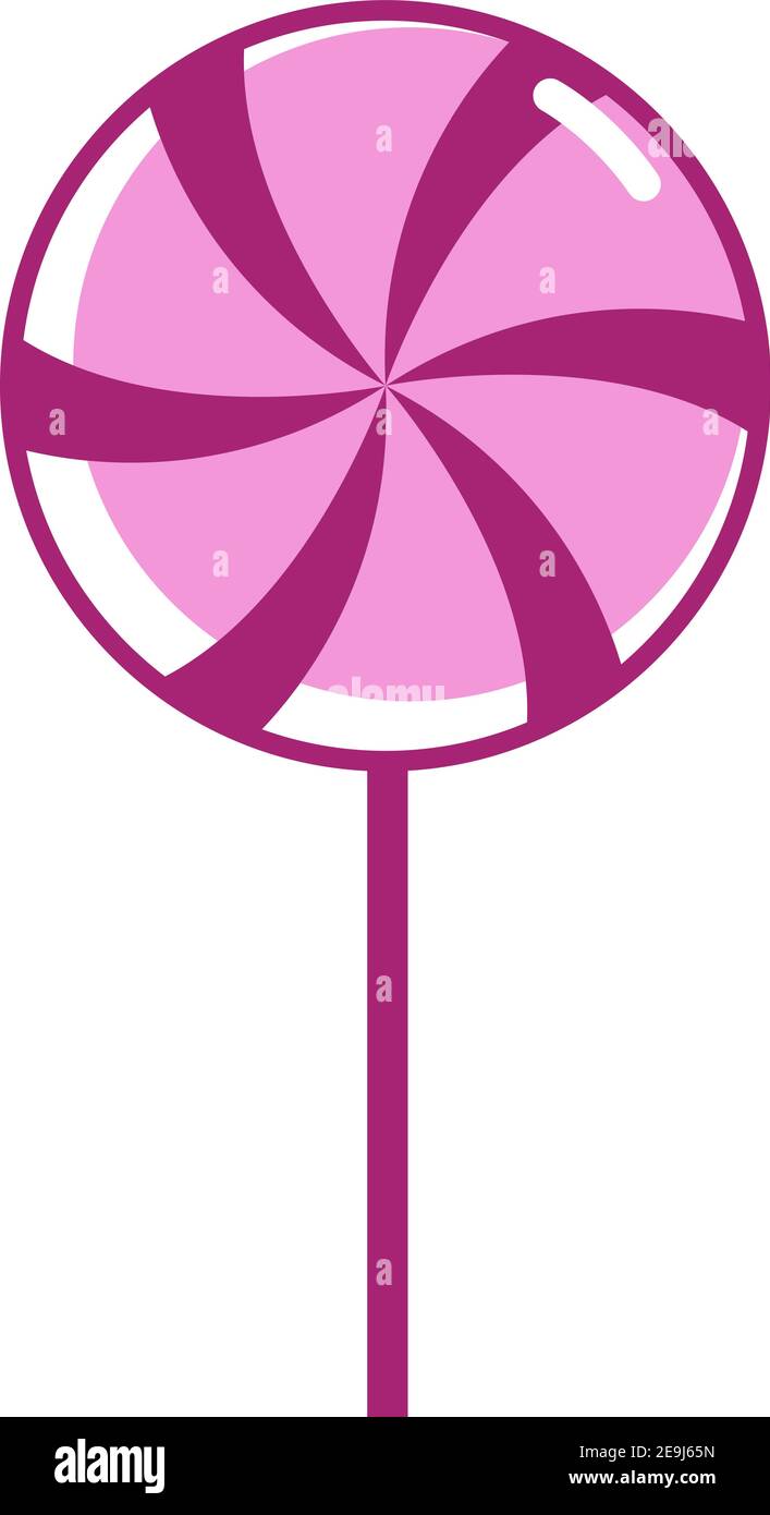 Pink lolipop, illustration, vector on white background Stock Vector ...