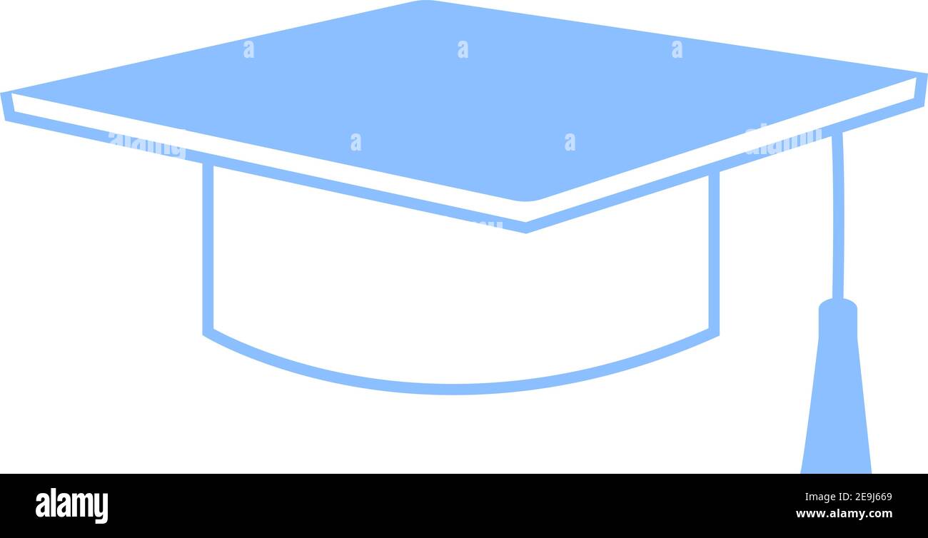White graduation hat, illustration, vector on white background Stock ...