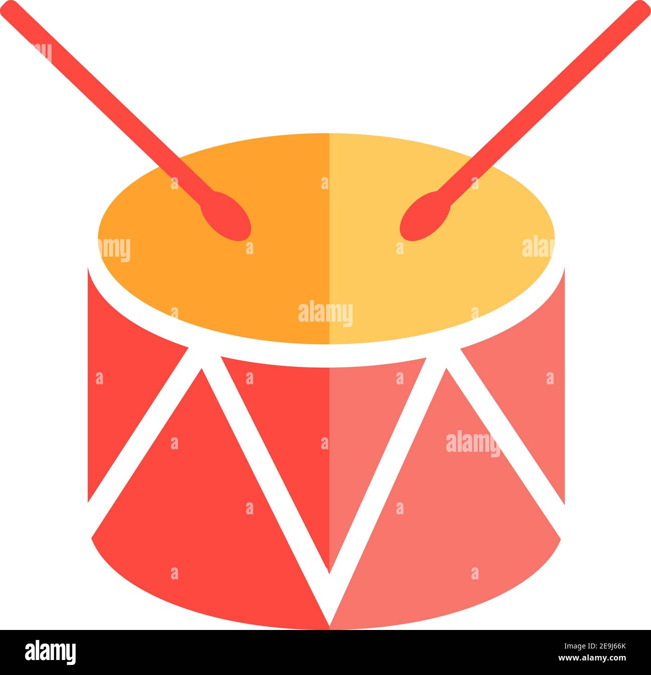 Red drum toy, illustration, vector on white background Stock Vector ...