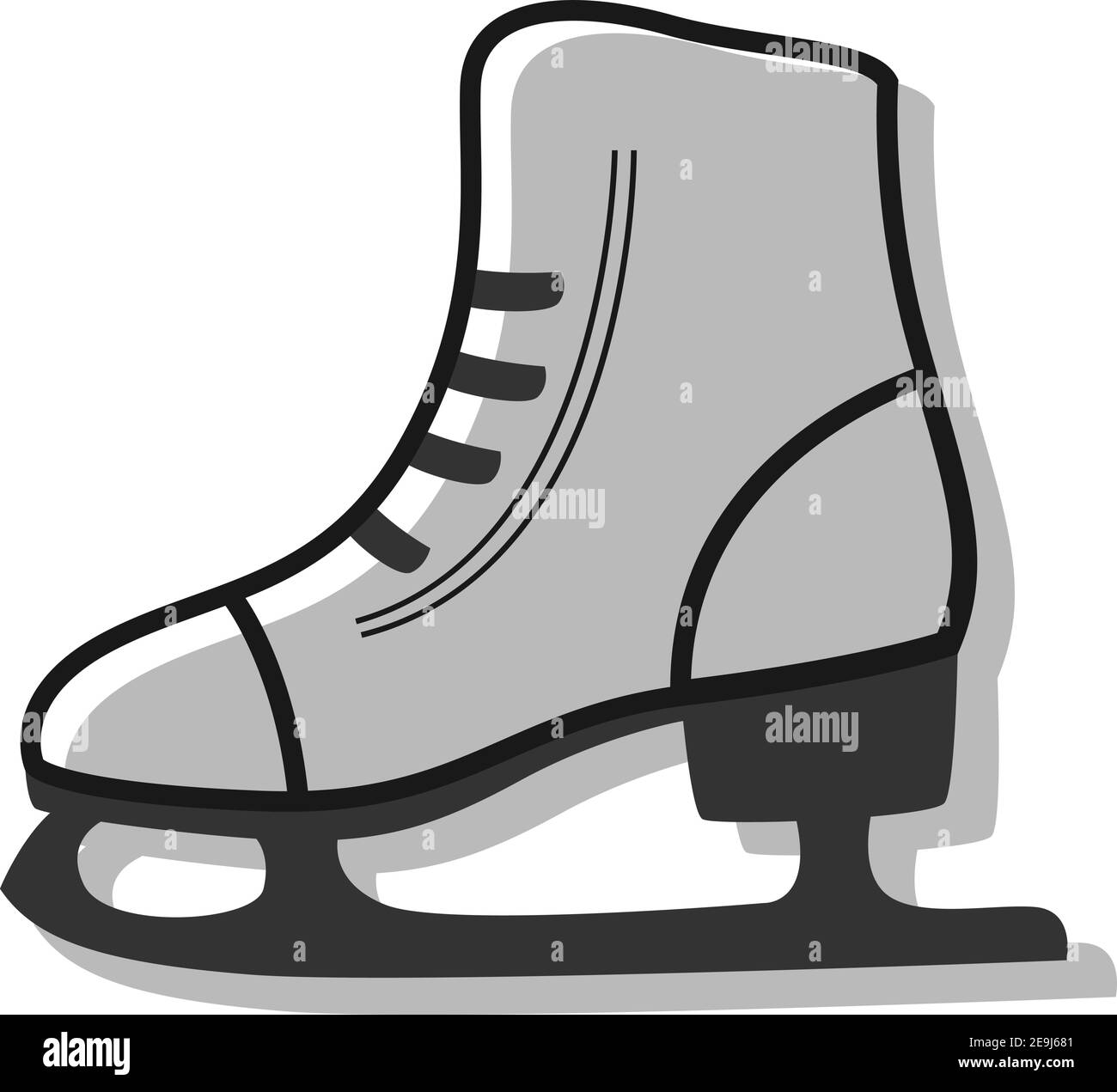 Ice skates, illustration, vector on white background Stock Vector Image ...