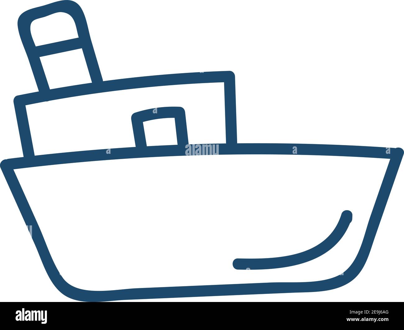 Sailing big blue ship, illustration, vector on white background Stock ...