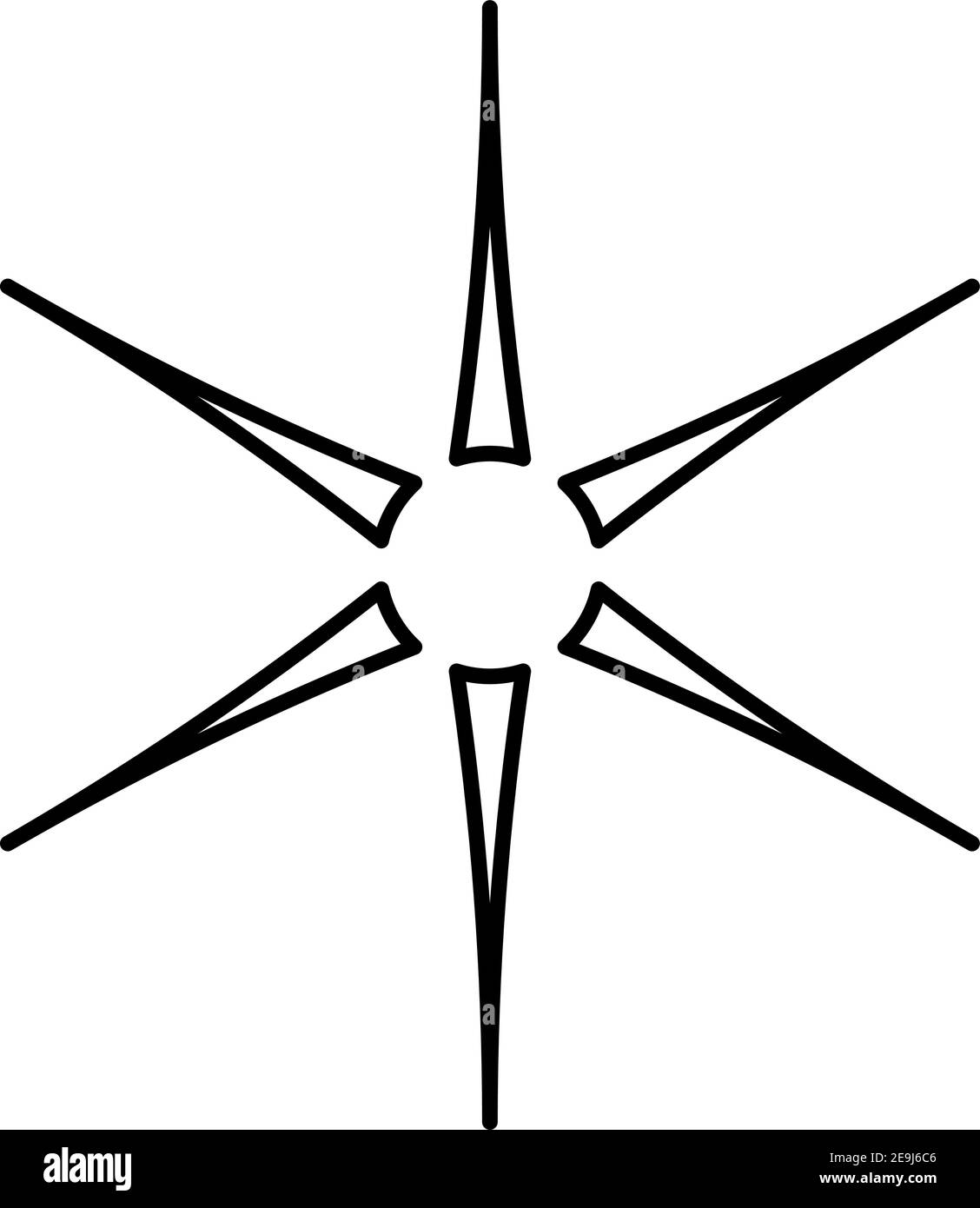 Sun with sharp sun rays, illustration, vector on white background Stock ...