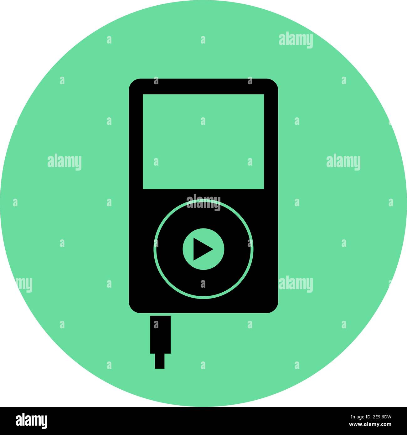 Black mp3 player, illustration, vector on white background Stock Vector ...