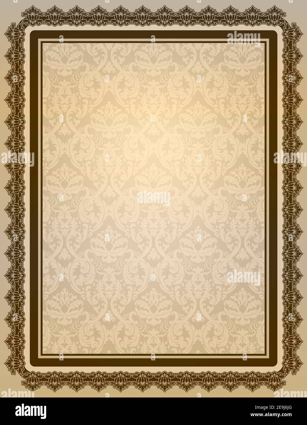 Vintage background with decorative ornamental border and patterns Stock ...