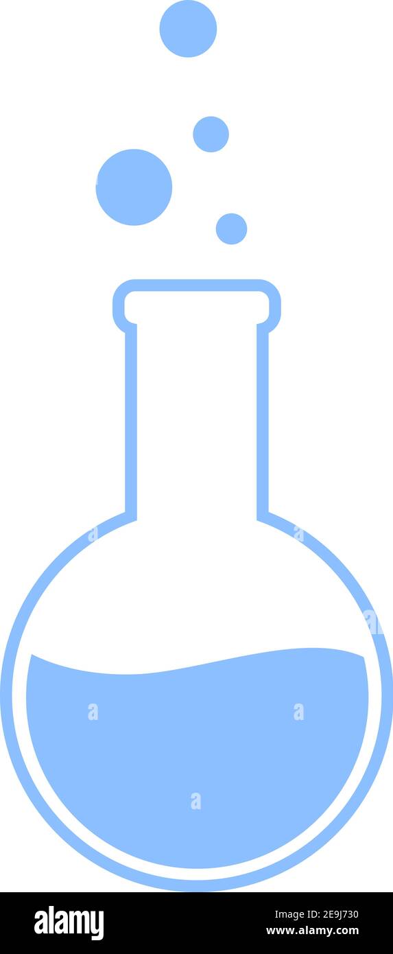 Round chemical bottle, illustration, vector on white background Stock ...