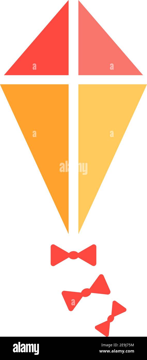 Flying kite, illustration, vector on white background Stock Vector ...
