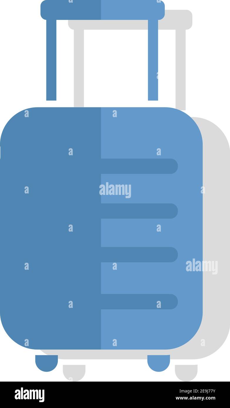 Blue luggage, illustration, vector on white background Stock Vector ...