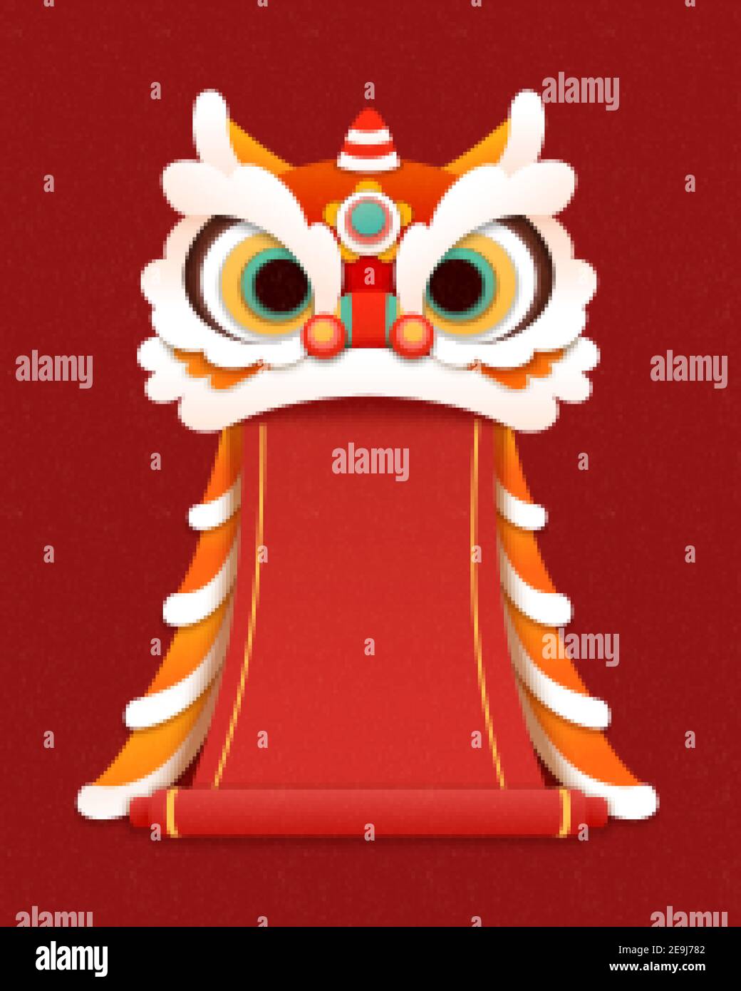 Chinese red blank scroll Stock Vector Images - Alamy