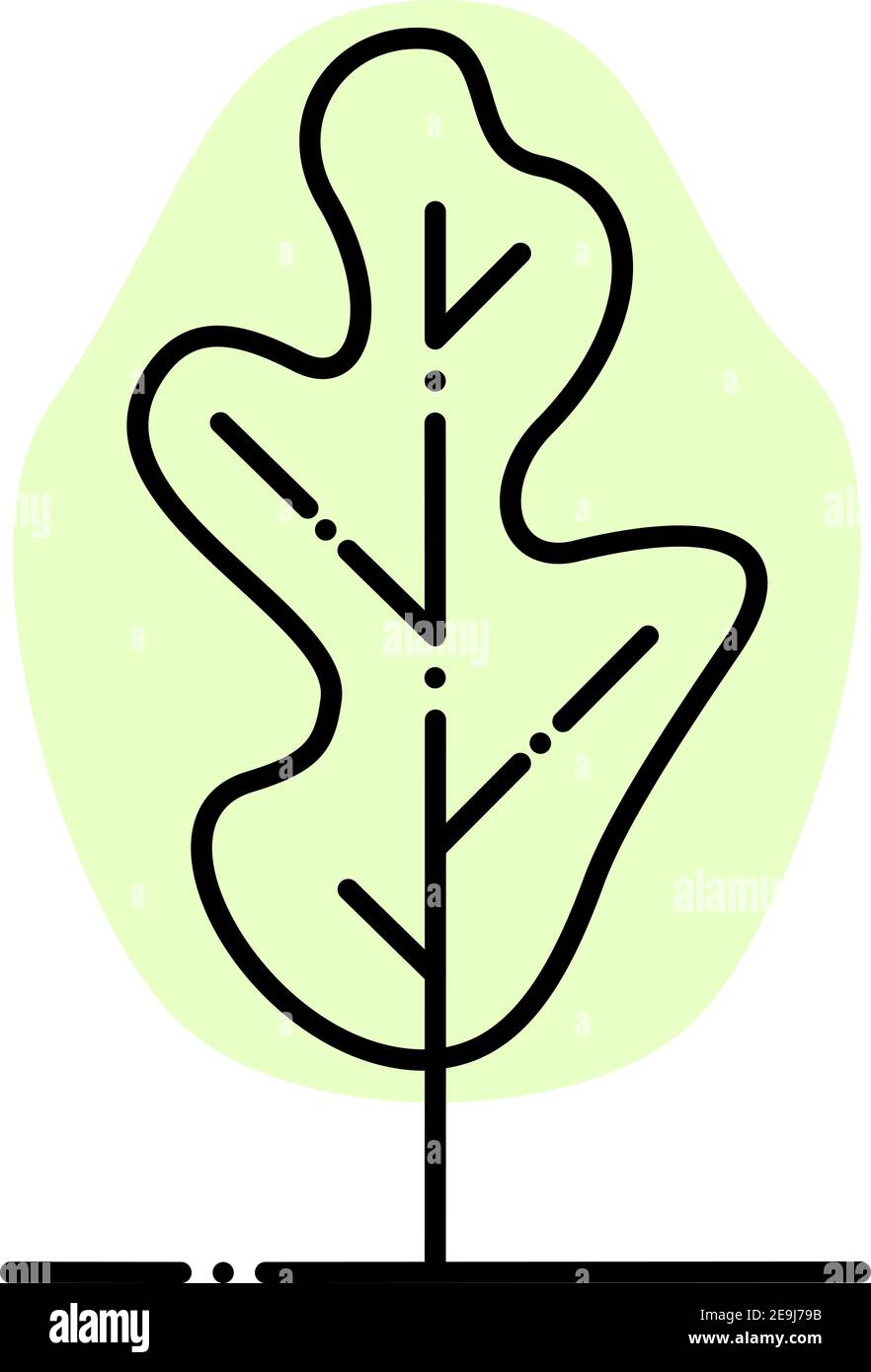 Minimal green colored tree, illustration, vector on white background ...