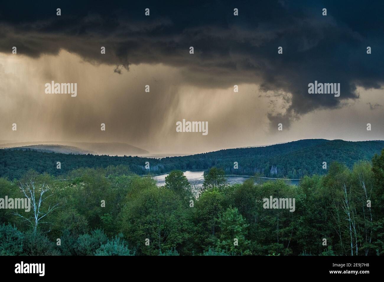 Storm clouds seen from The Enfield Lookout in the Quabbin Reservoir ...