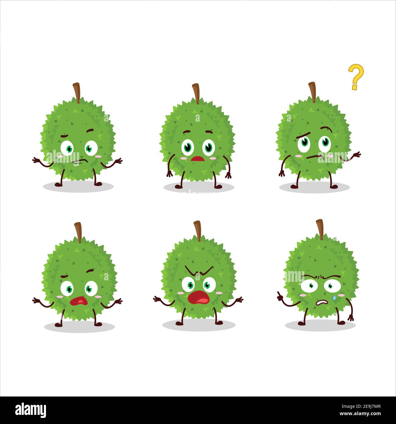 Cartoon character of durian with what expression. Vector illustration ...