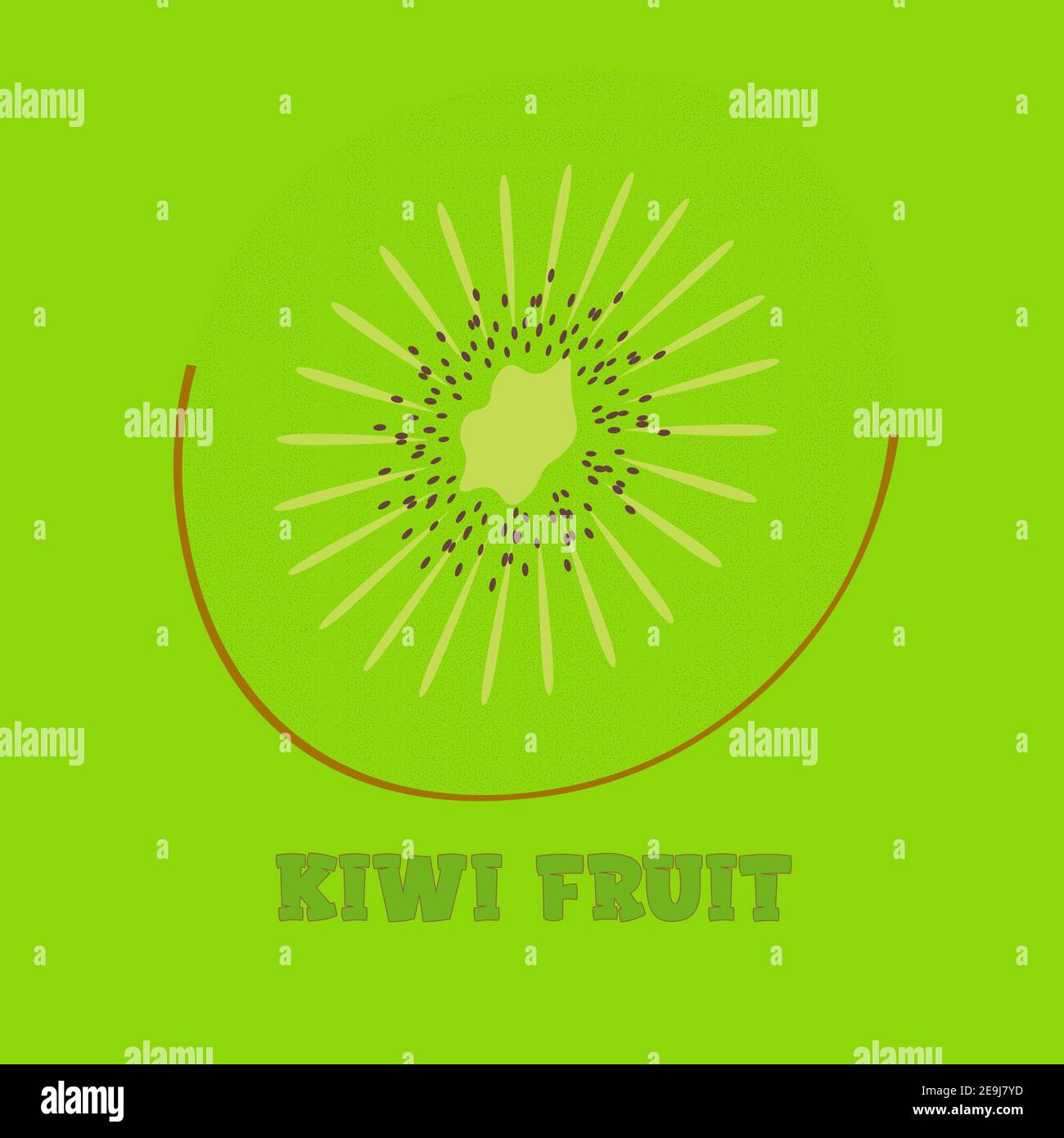 kiwi fruit slice logo on a green background with the inscription 1 ...
