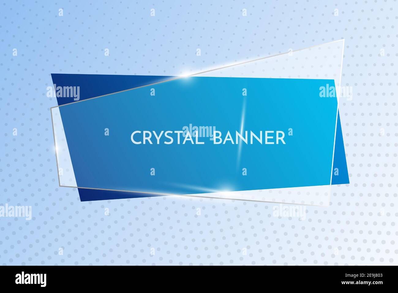 Glass Banner. Reflecting Glass Banner on blue background. Blank ...