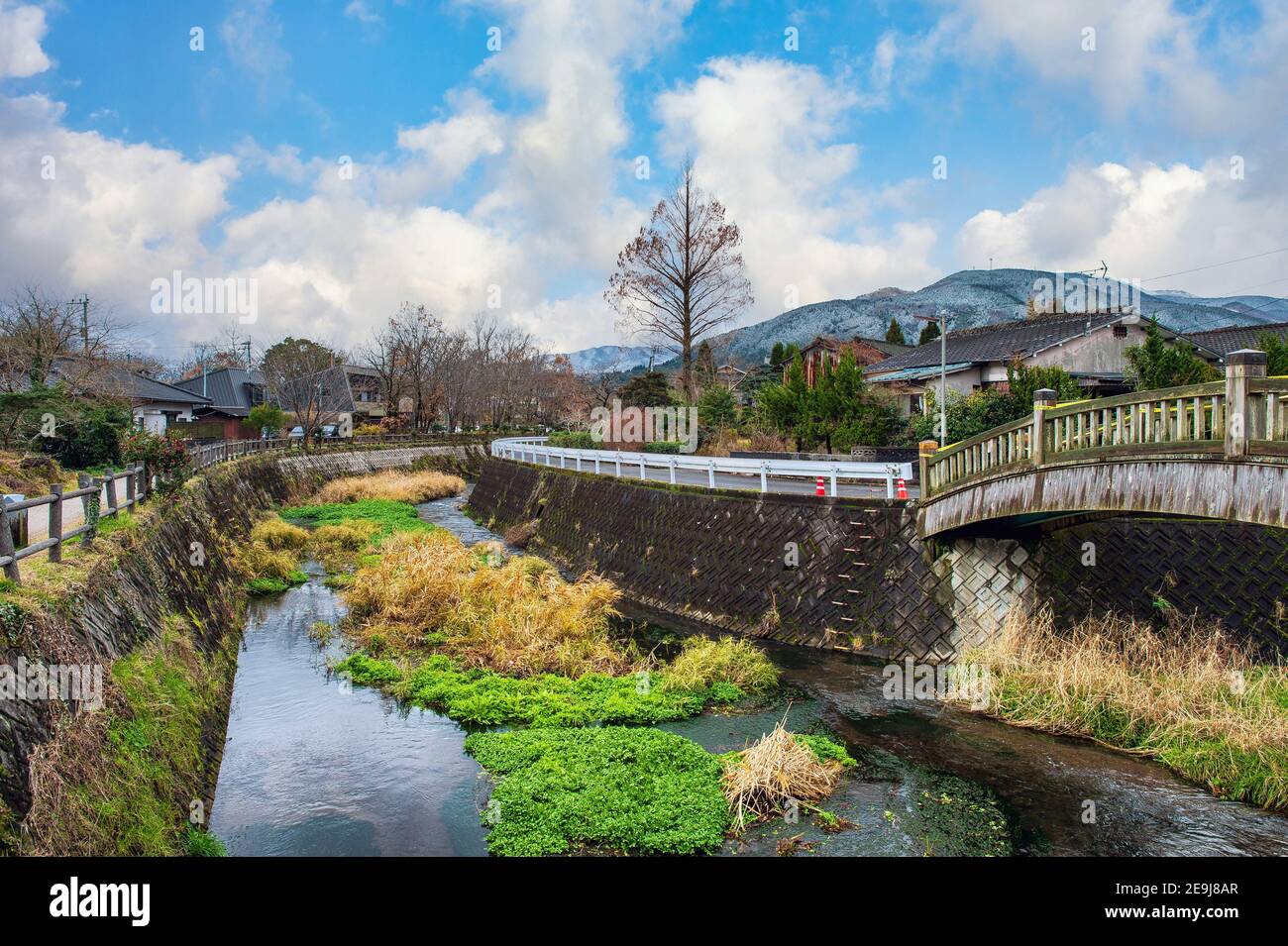 Oita / Japan - Oct 20 2018 : Countryside view of Yufuin City, Landscape ...