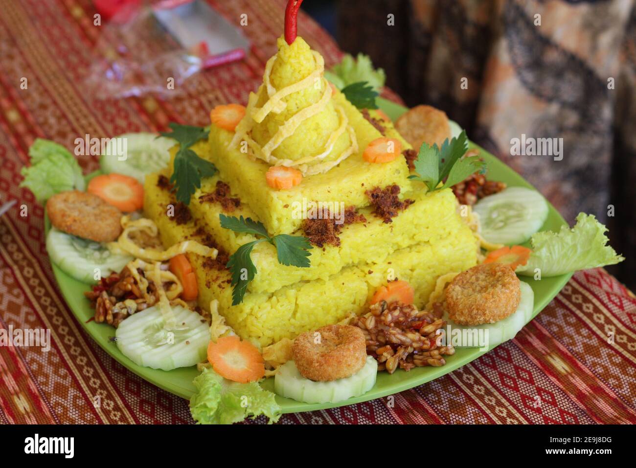 This is Nasi Tumpeng, traditional food from Indonesia. Usually for ...