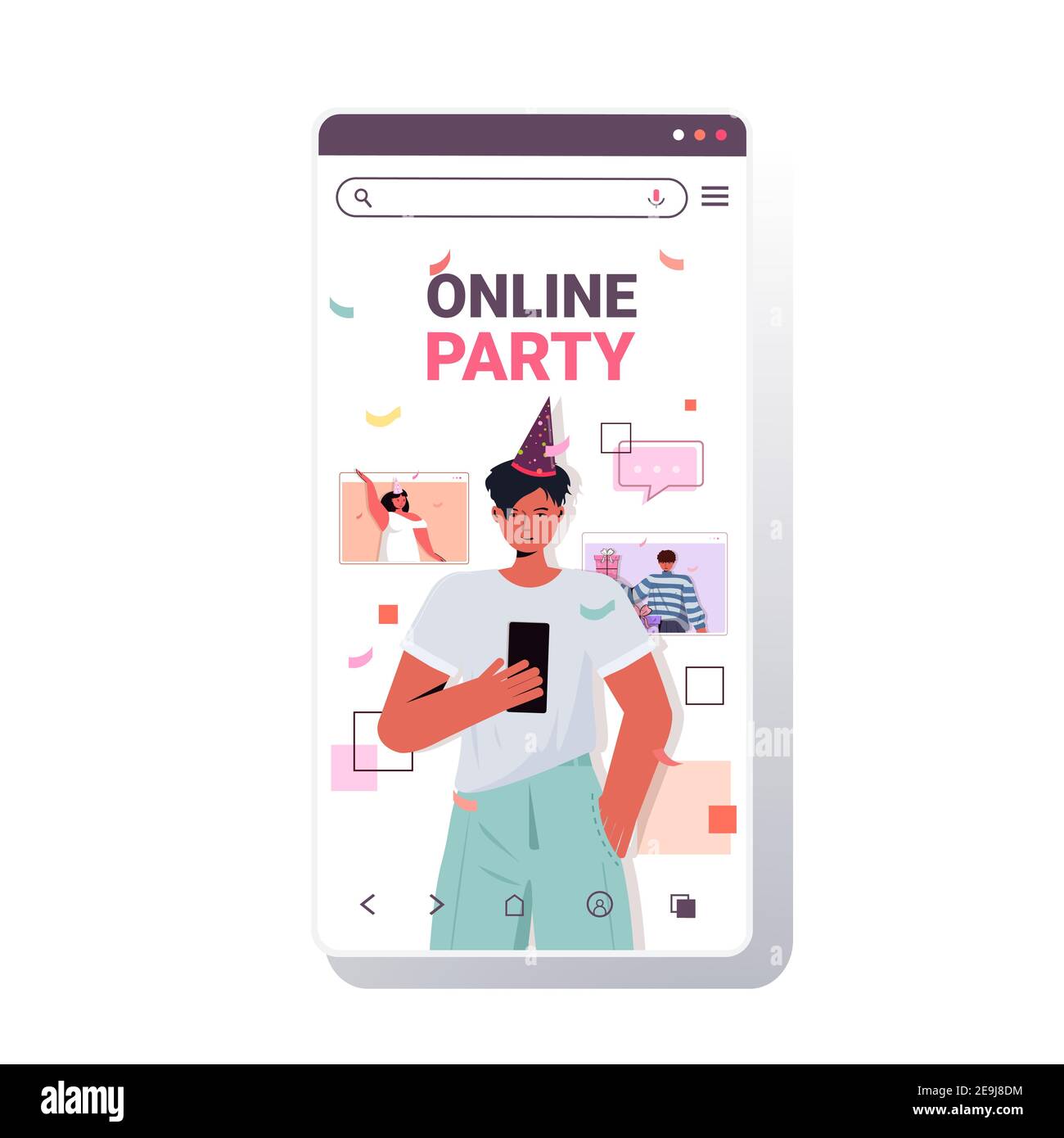 Virtual birthday party hi-res stock photography and images - Alamy