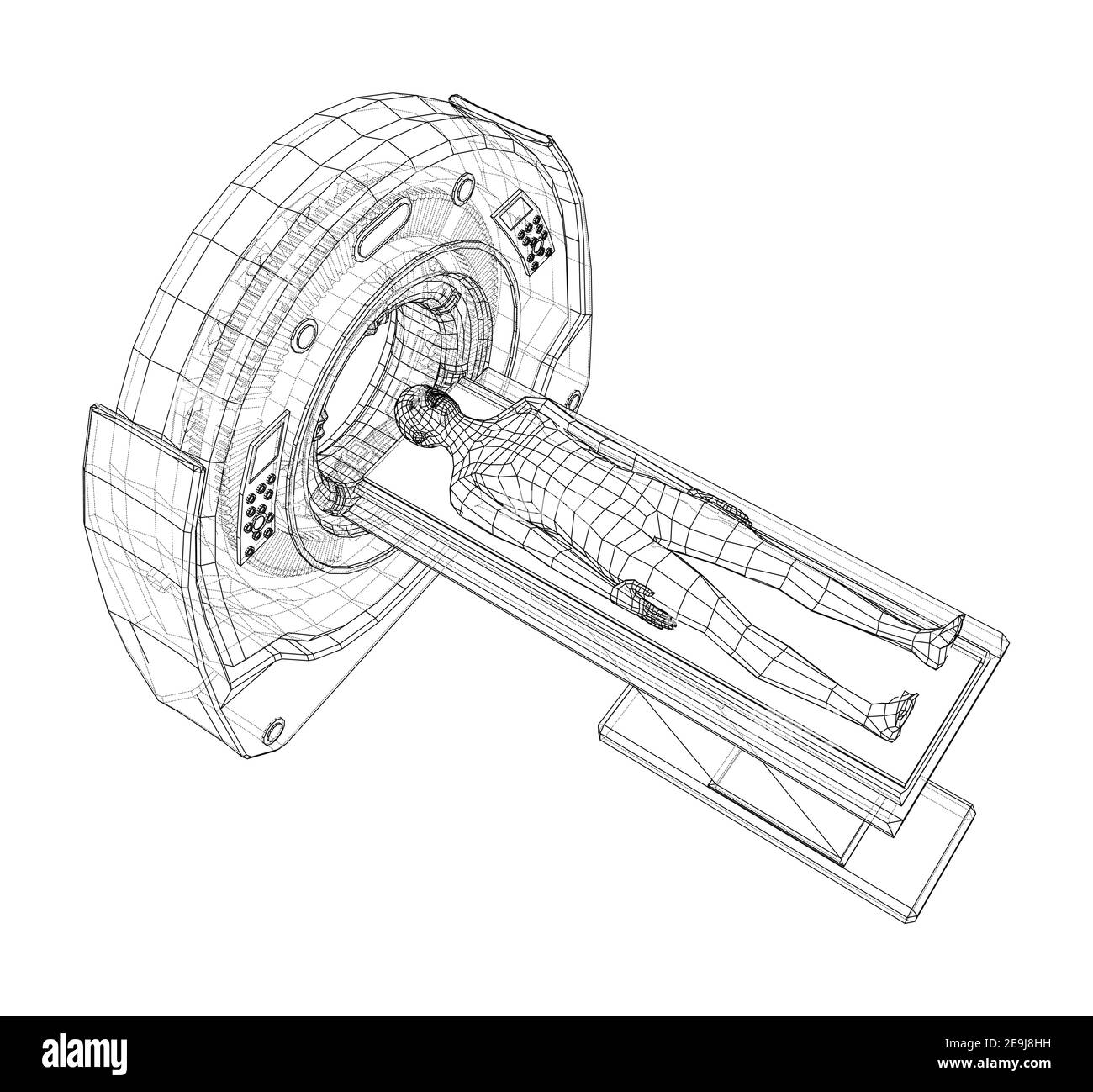 MRI machine scanning patient inside. Vector Stock Vector Image & Art ...