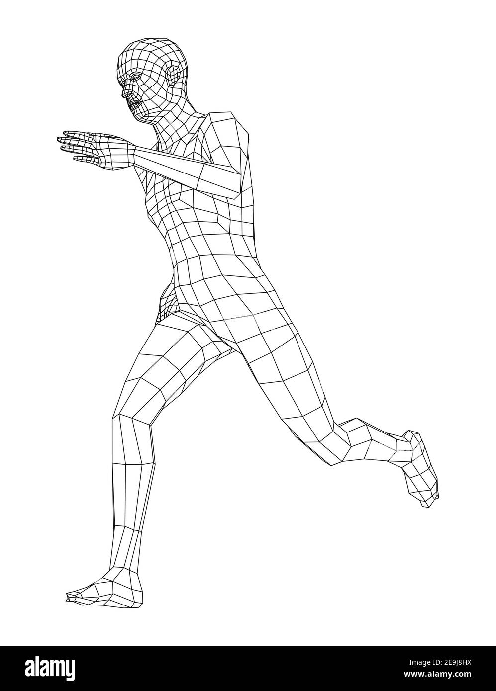 Wireframe running man. Vector Stock Vector Image & Art - Alamy