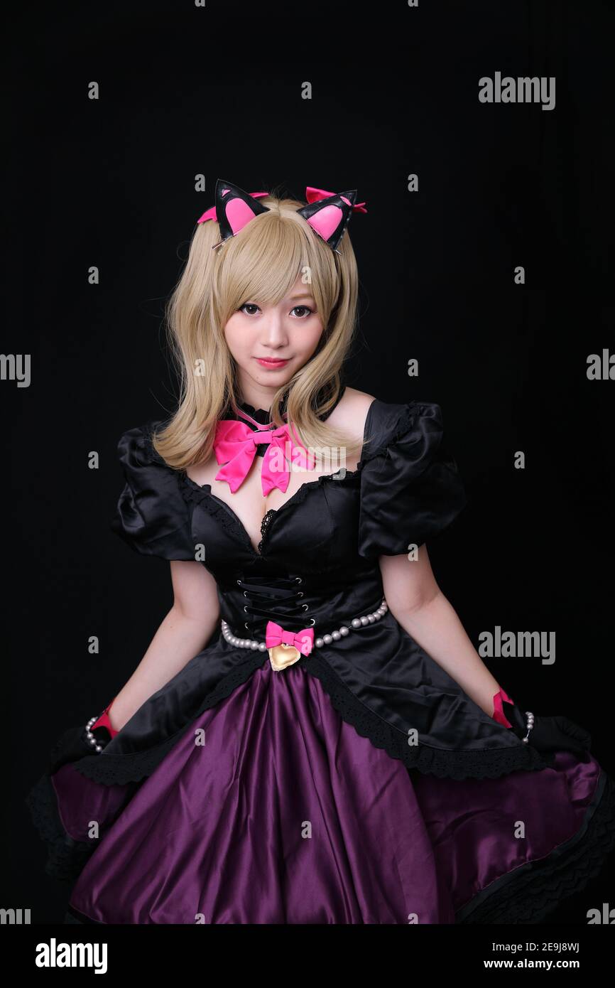 game uniform costume young woman isolated in black background Stock ...